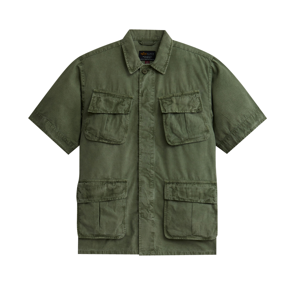 알파 인더스트리 SS 퍼티그 오버셔츠 OG-107 그린 | ALPHA INDUSTRIES | KREAM