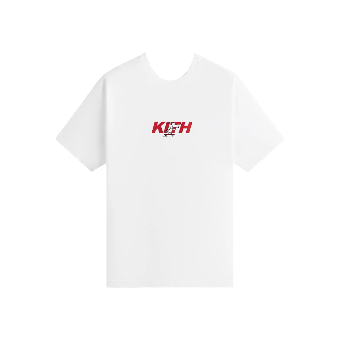 키스 x 피너츠 75주년 스누피 스케이트보드 패스트 로고 티셔츠 화이트 | Kith | KREAM