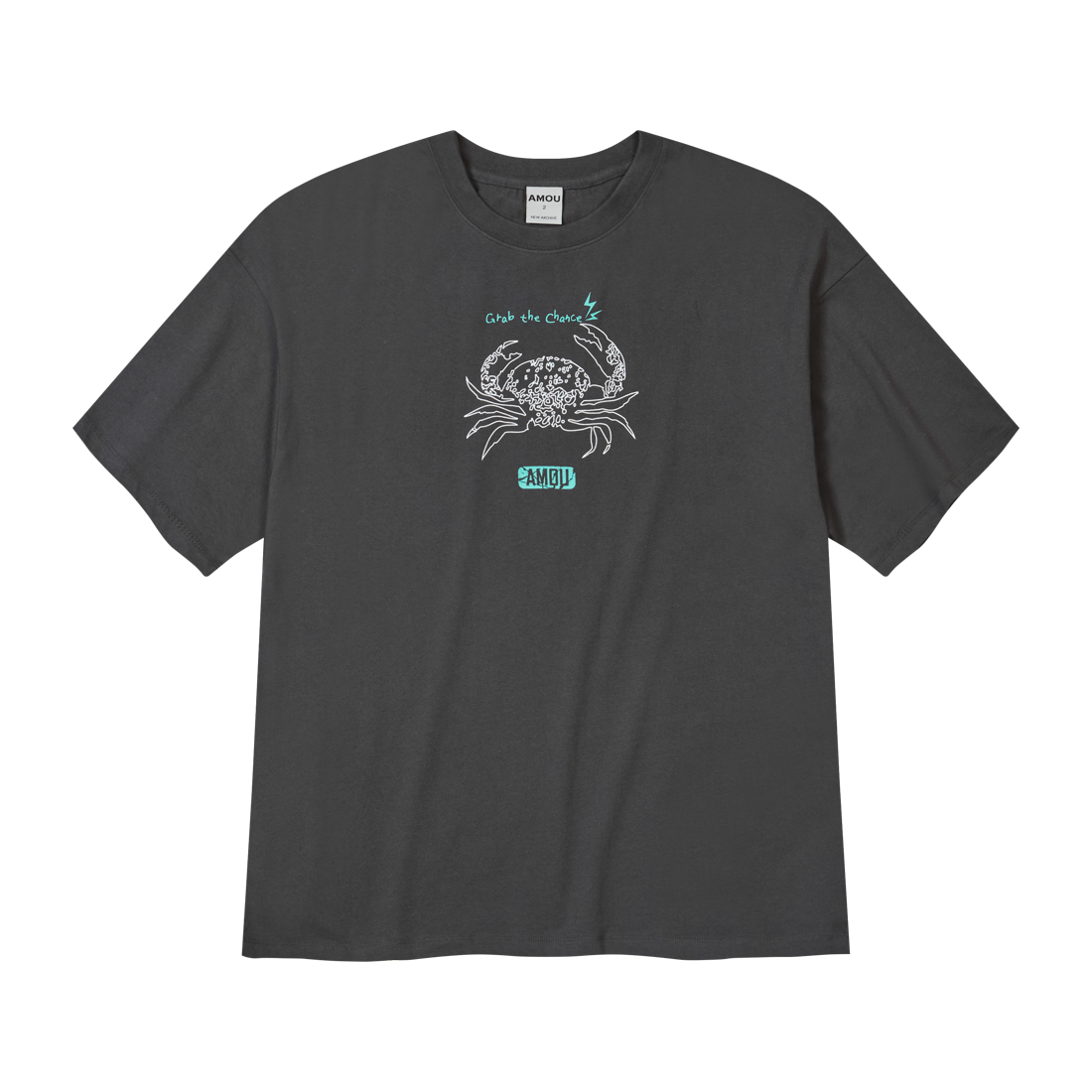 그랩 더 찬스 크랩 하프 티셔츠 챠콜그레 | AMOU | KREAM