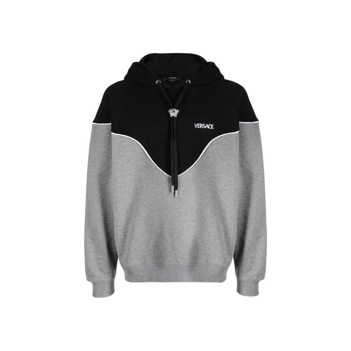 베르사체 코튼 드로스트링 메두사 후드 블랙 그레이 | Versace | KREAM