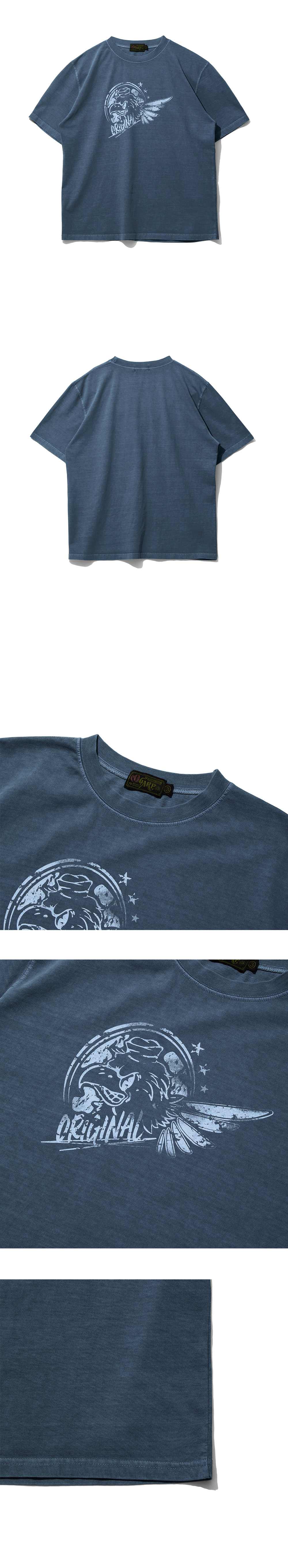 오가프 오리지널 이글 피그먼트 티 스카이블루 | OGARP | KREAM