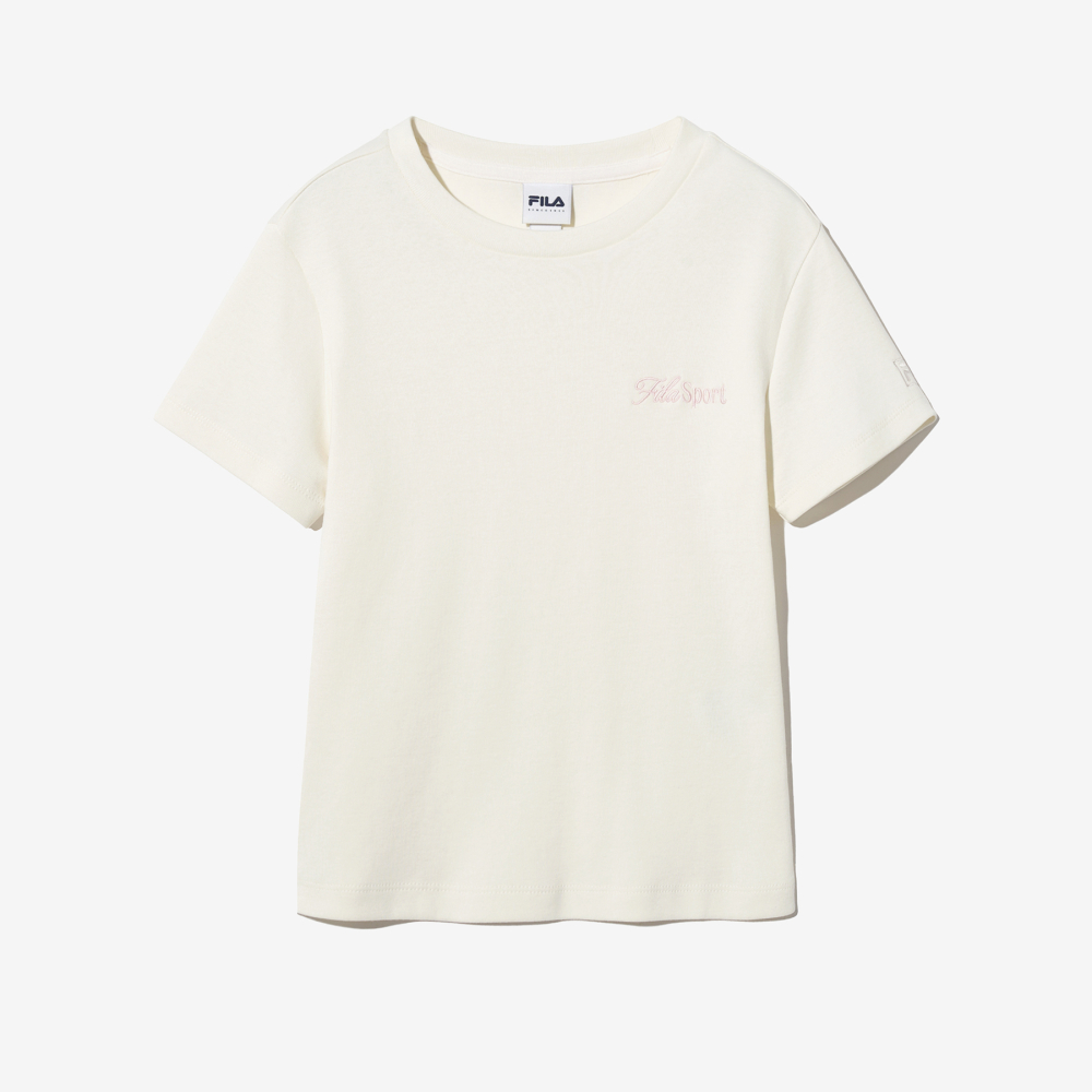 휠라 스몰로고 그래픽 반팔티 크림 | FILA | KREAM