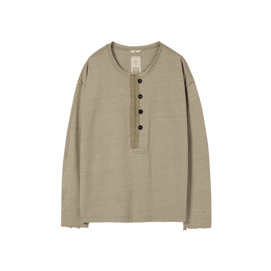 나아나나 컷 오프 헨리 넥 티셔츠 베이지 | NA A NANA | KREAM