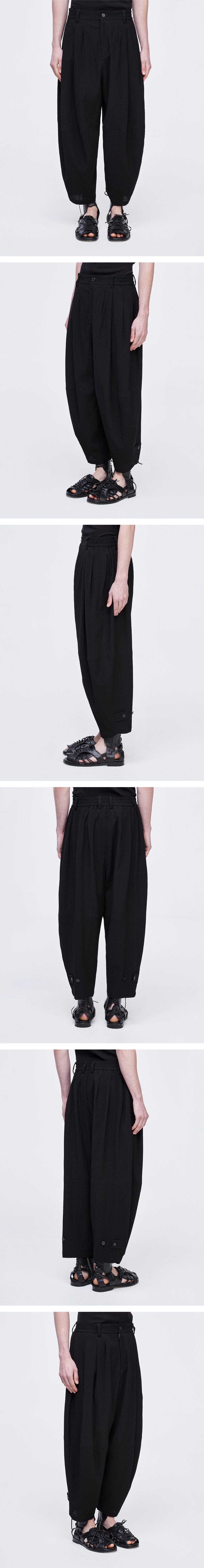 송지오옴므 시그니처 플리츠 벌룬 팬츠 블랙 | SONGZIO | KREAM