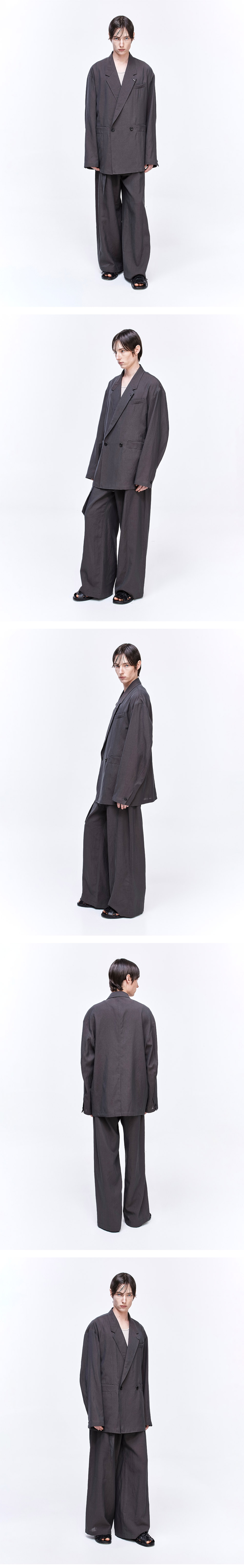 송지오옴므 린넨 더블 블레이저 카키 | SONGZIO | KREAM