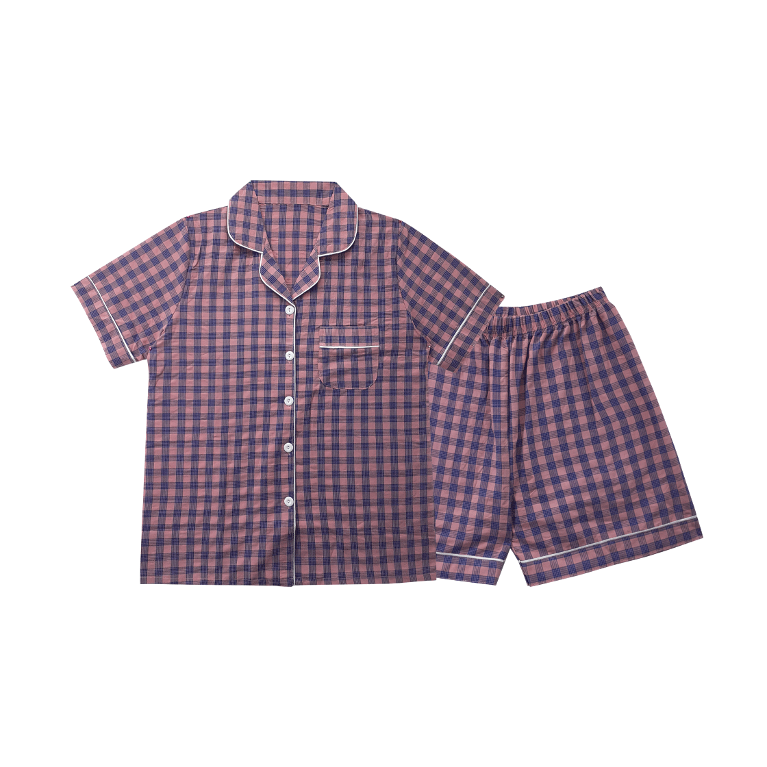 (W) 에이원 잔체크 반팔 잠옷 세트 핑크 | AONE | KREAM