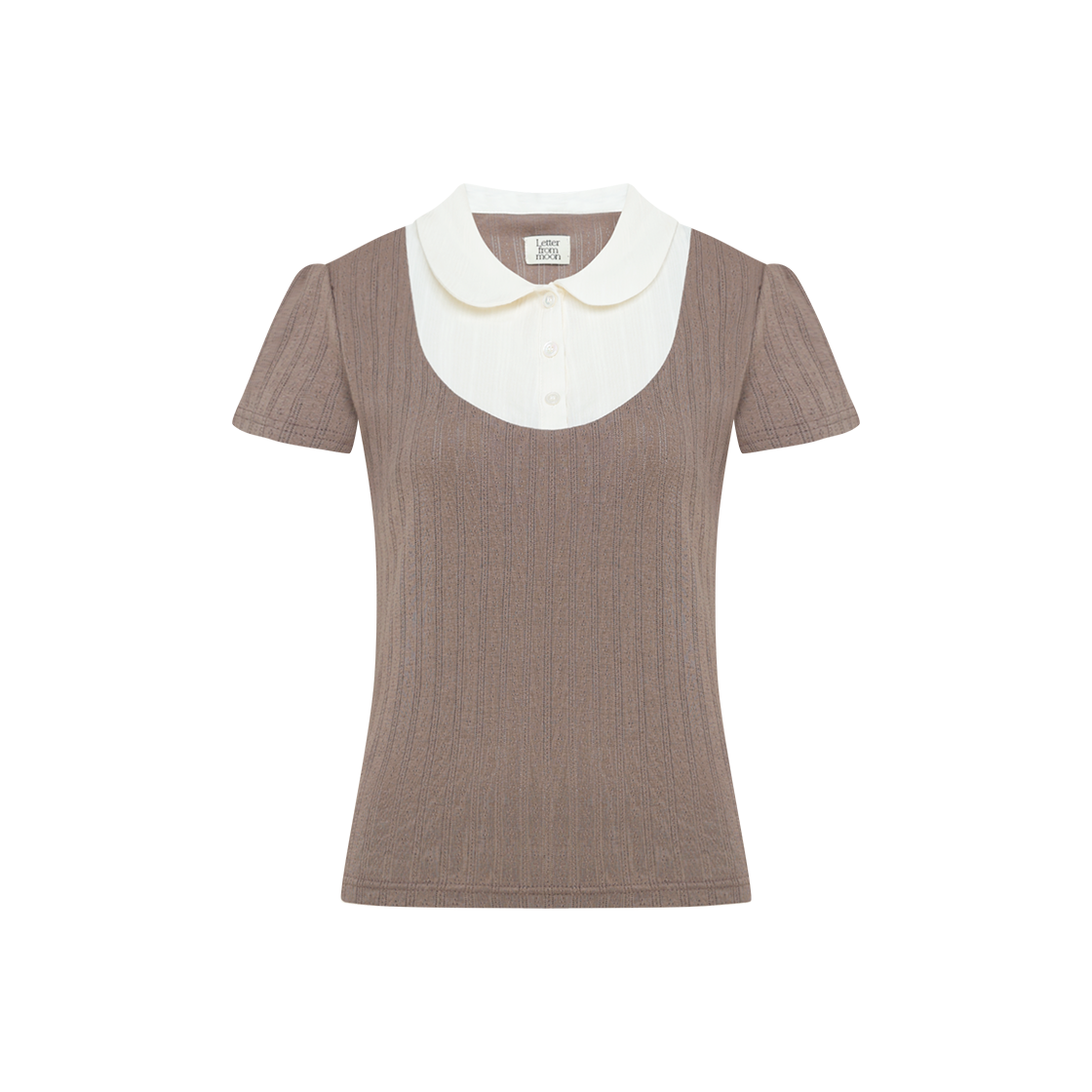 레터프롬문 베슈아 레이어드 카라 탑 브라운 | LETTER FROM MOON | KREAM