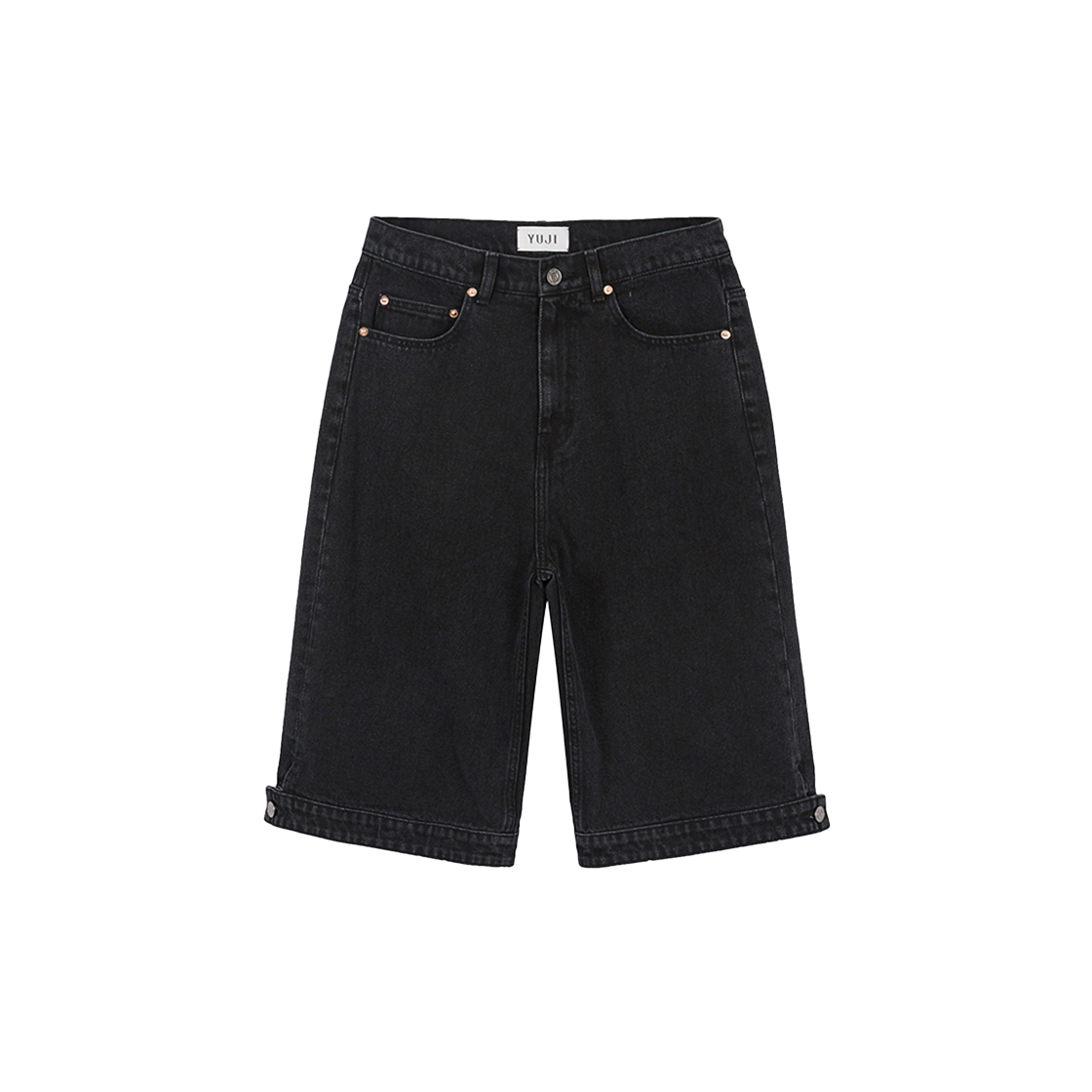 유지 여성 워싱 UI 버뮤다 팬츠 블랙 | YUJI | KREAM