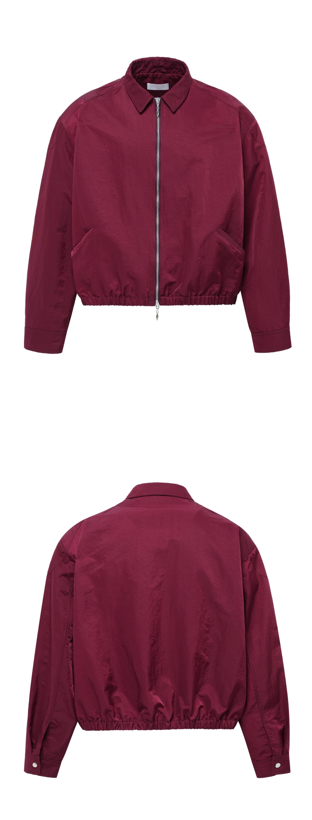 본바트 숄더 패드 집업 셔츠 자켓 버건디 | Vonvat | KREAM