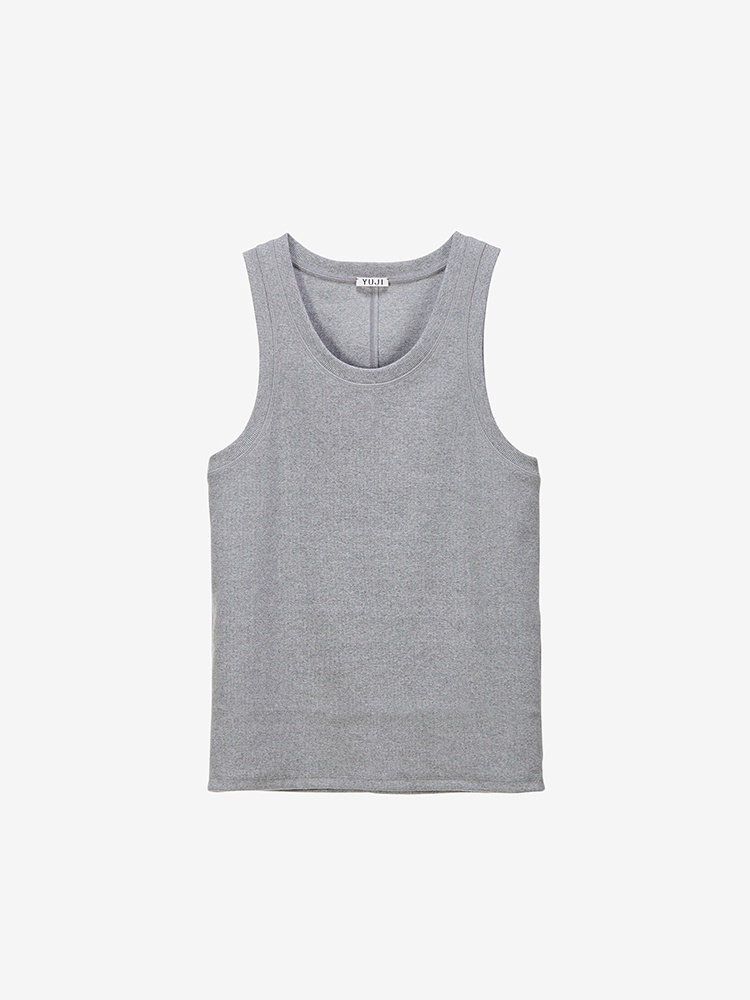 유지 남성 유지 로고 인쇄 탱크 탑 멜란지그레이 | YUJI | KREAM