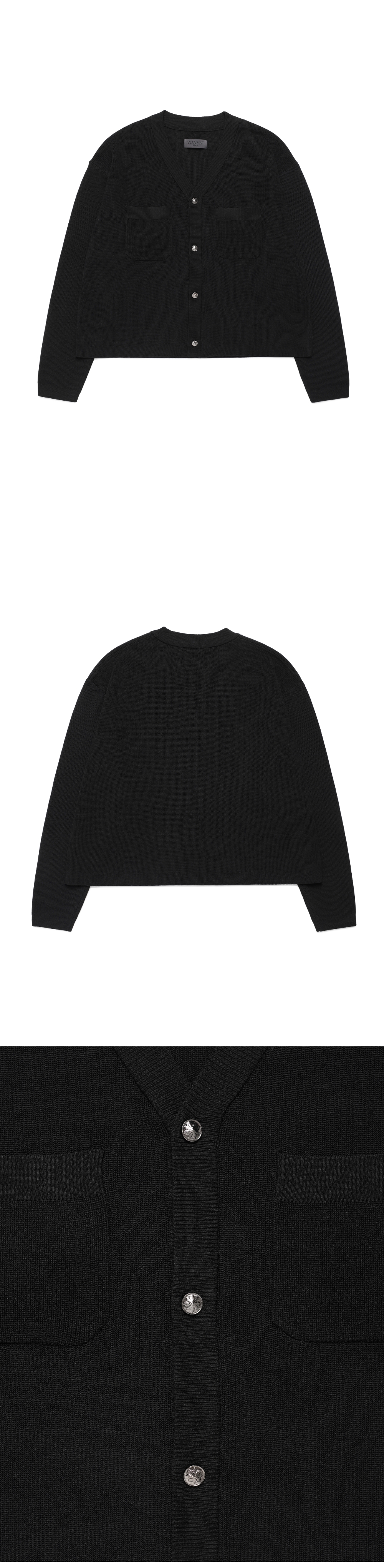 본바트 메탈 버튼 크롭 가디건 블랙 | Vonvat | KREAM