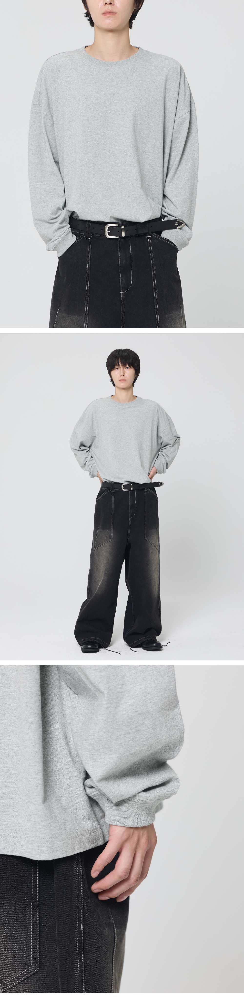 본바트 시그니쳐 인시젼 코쿤 롱 슬리브 멜란지 그레이 | Vonvat | KREAM