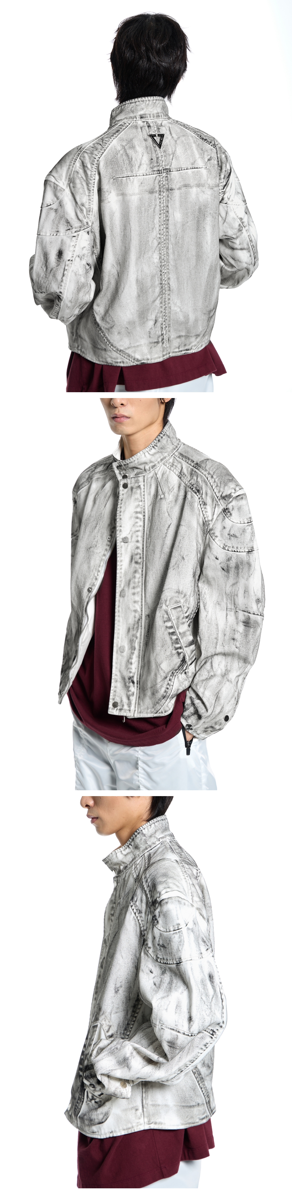 본바트 패디드 데님 바이커 자켓 화이트 | Vonvat | KREAM