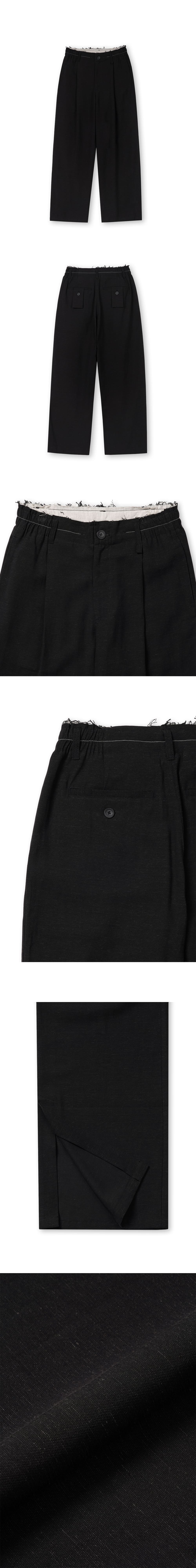 나아나나 슬릿 와이드 팬츠 블랙 | NA A NANA | KREAM