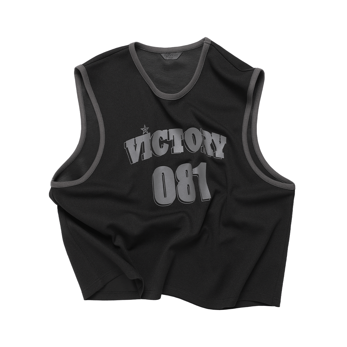 본바트 와플 그래픽 슬리브리스 블랙 | Vonvat | KREAM