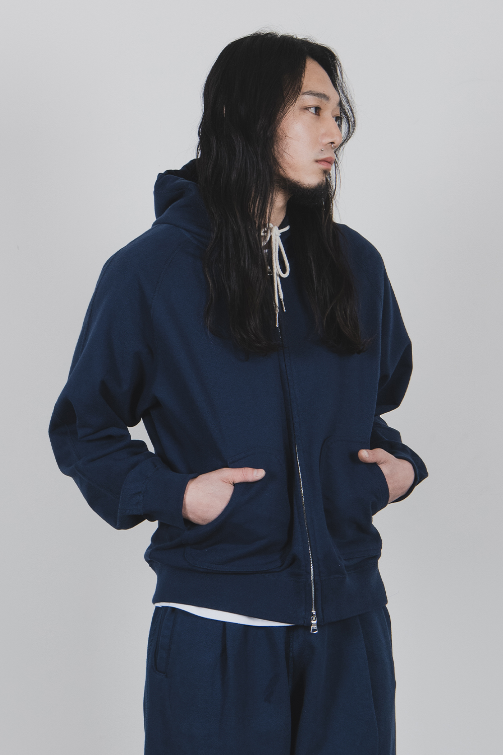 포트 집업 후디 네이비 | RAMOLIN | KREAM