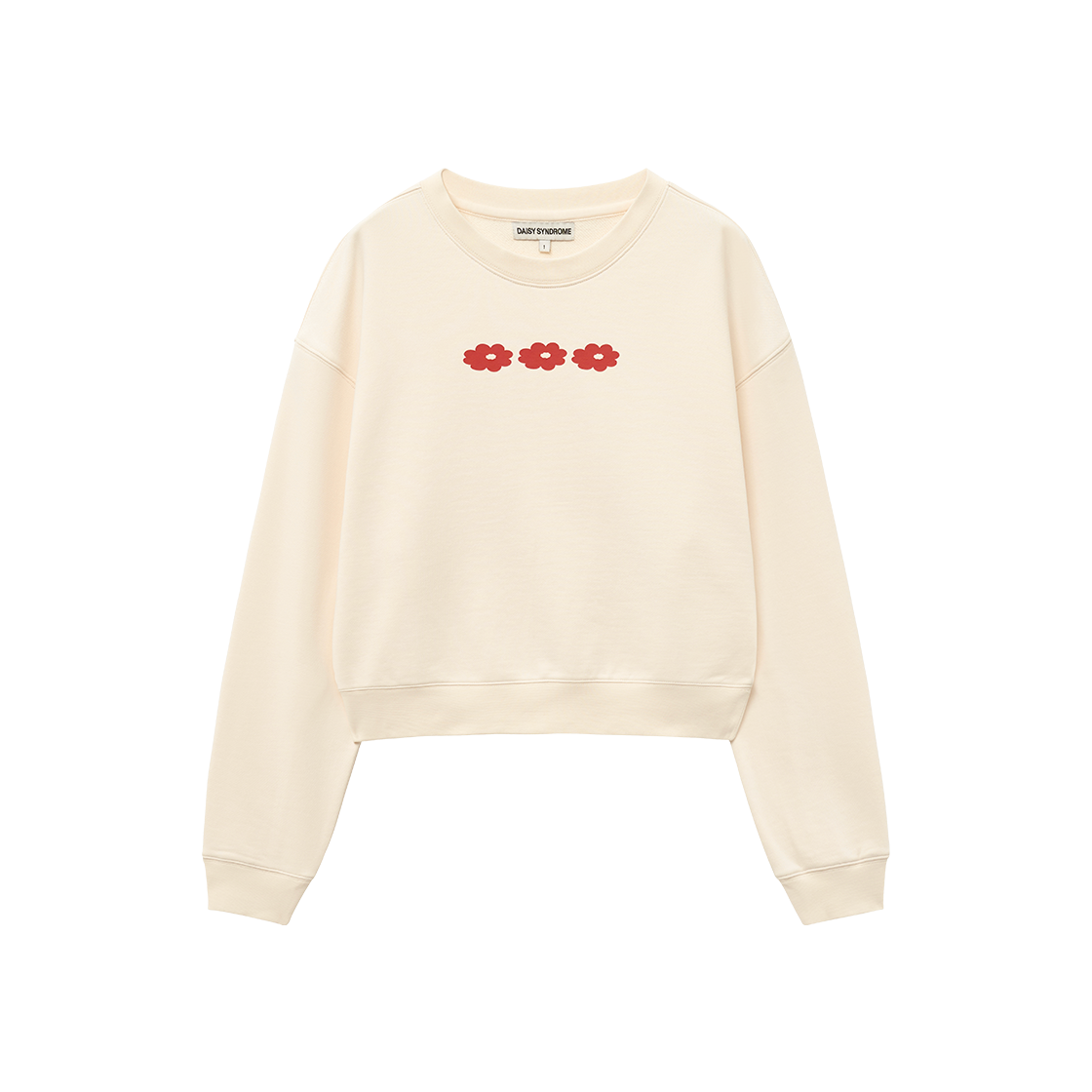 데이지신드롬 트리플렛 크롭 스웨트셔츠 크림 | DAISY SYNDROME | KREAM
