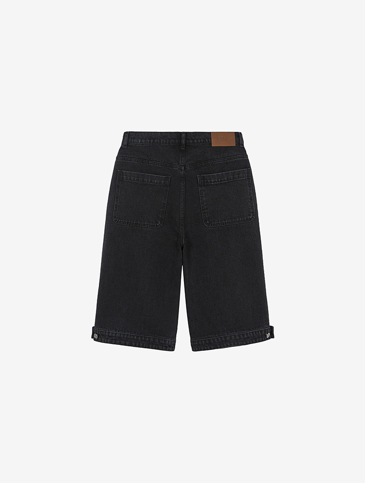 유지 여성 워싱 UI 버뮤다 팬츠 블랙 | YUJI | KREAM