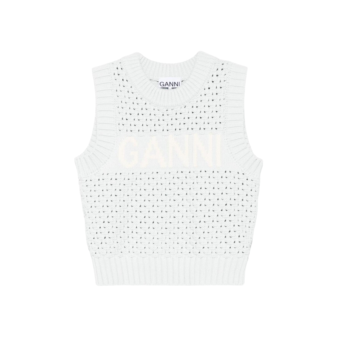 (W) 가니 로고 코튼 베스트 일루젼 블루 | Ganni | KREAM