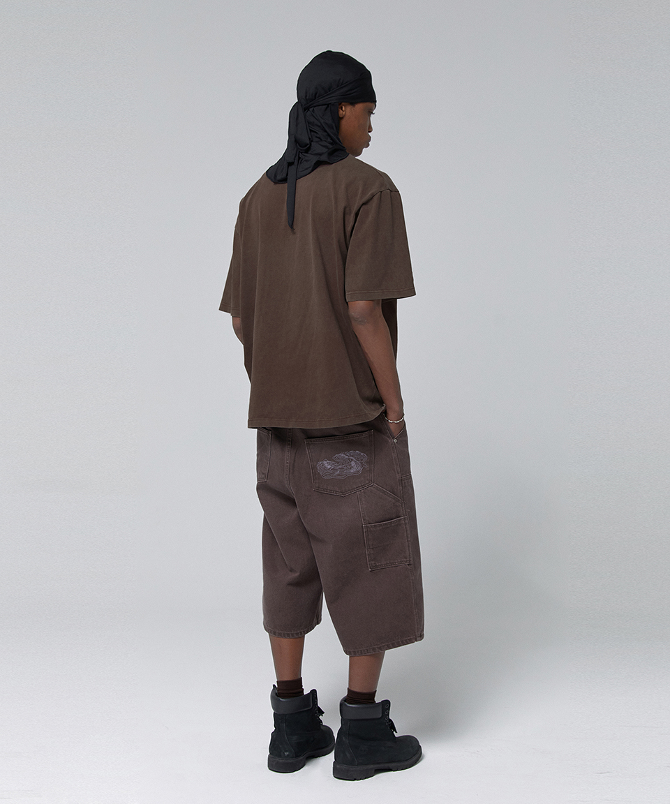 스웨이드 믹스드 로고 티 다크 브라운 | Suade | KREAM