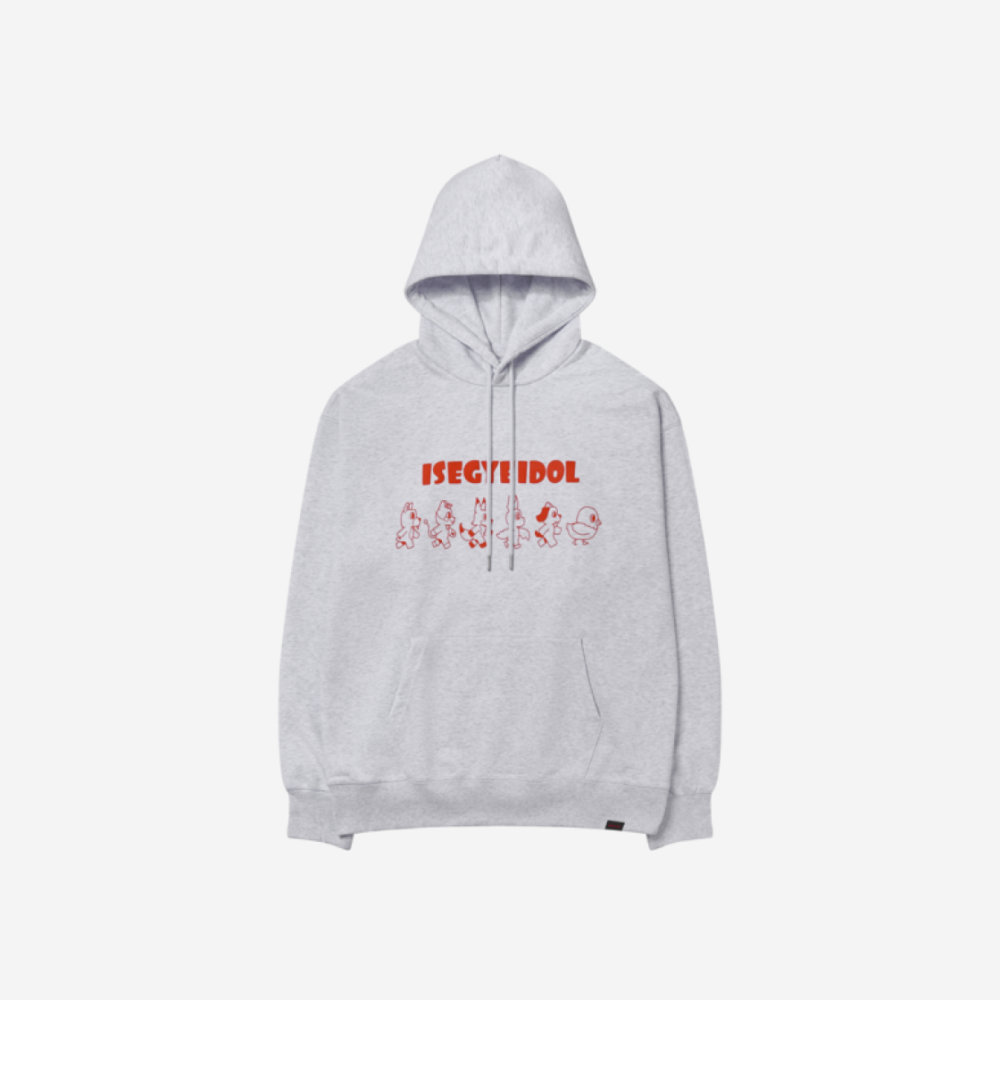 스파오 x 우왁굳 이세계 아이돌 후드 스웨트셔츠 그레이 | Spao | KREAM