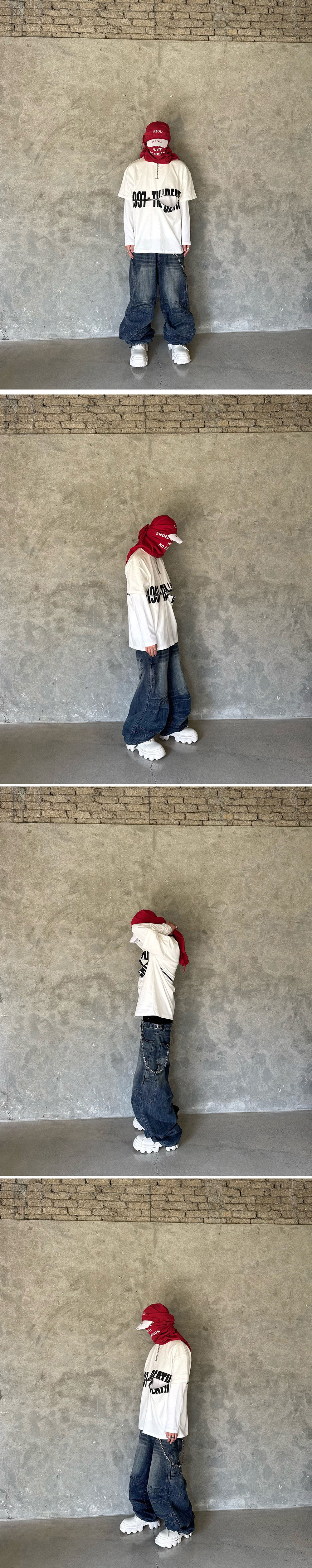 로어링라드 워시드 데님 카펜터 팬츠 그레이쉬 블루 | ROARINGRAD | KREAM