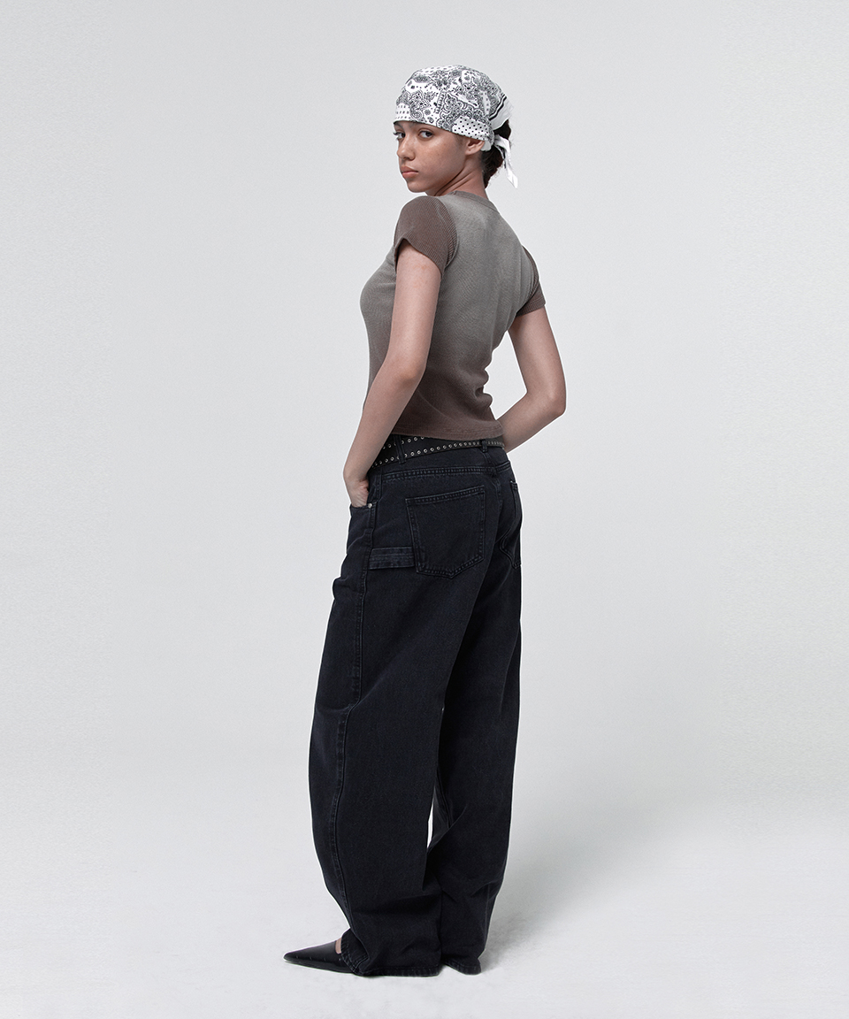 스웨이드 워시드 써멀 로고 티 브라운 | Suade | KREAM