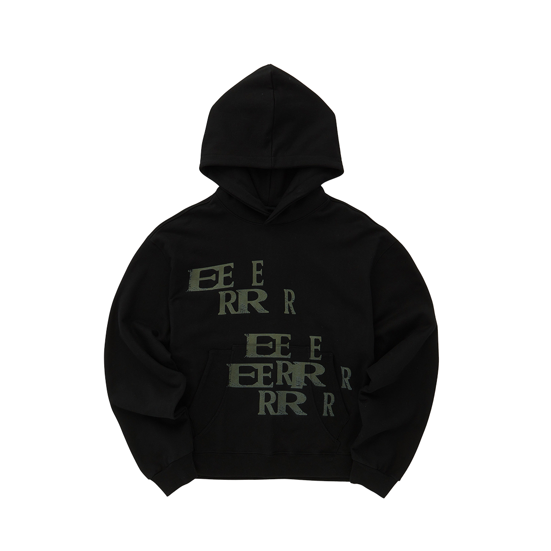 이알 크랙 로고 후드 블랙 | EEERRR(ER) | KREAM