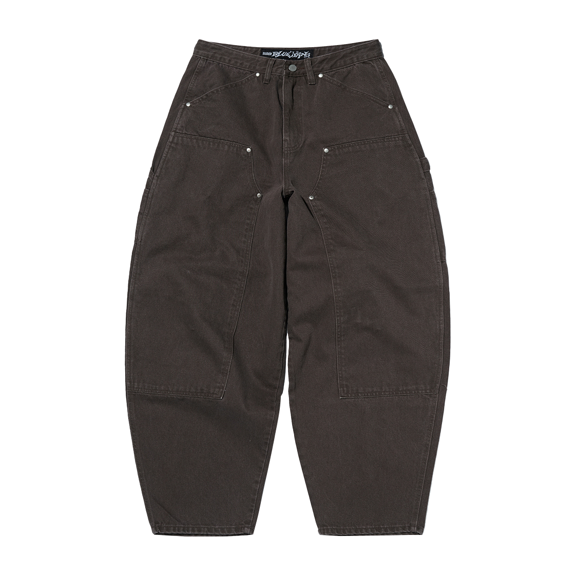 스웨이드 커브드 더블니 팬츠 브라운 | Suade | KREAM