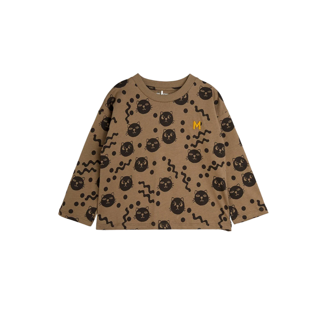 (키즈) 미니 로디니 스퀴글리 캣츠 롱슬리브 티셔츠 브라운 | Mini Rodini | KREAM