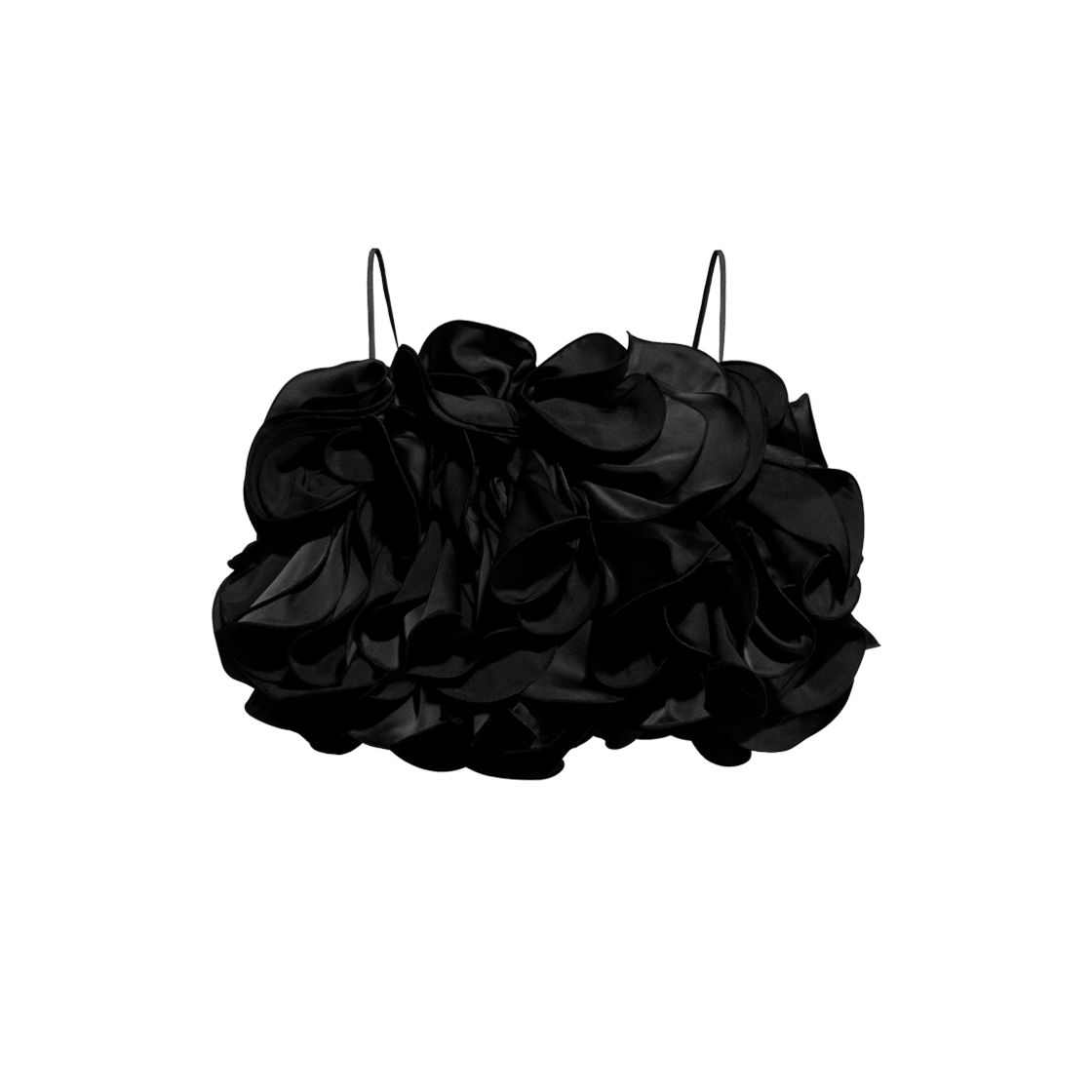 (W) 에이치앤엠 x 막다 부트림 러플 사틴 뷔스티에 탑 블랙 | H&M | KREAM