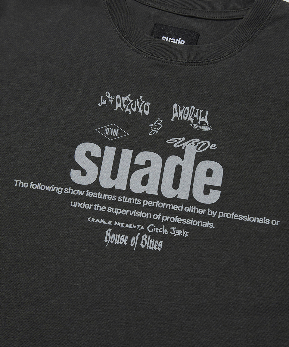 스웨이드 믹스드 로고 티 피그먼트 블랙 | Suade | KREAM