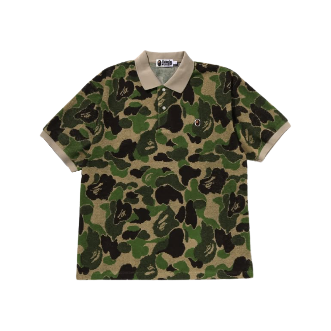 베이프 ABC 카모 파일 자카드 릴렉스드 핏 폴로 셔츠 그린 | BAPE | KREAM