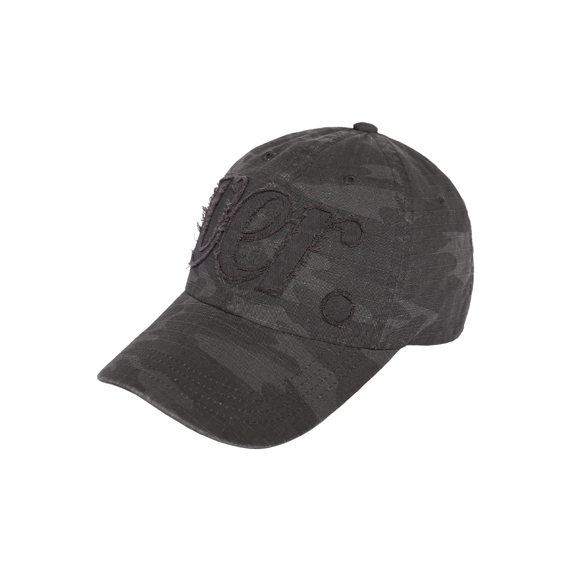 베루툼 빅 버전 어플리케 카모 볼캡 차콜 | VERUTUM | KREAM