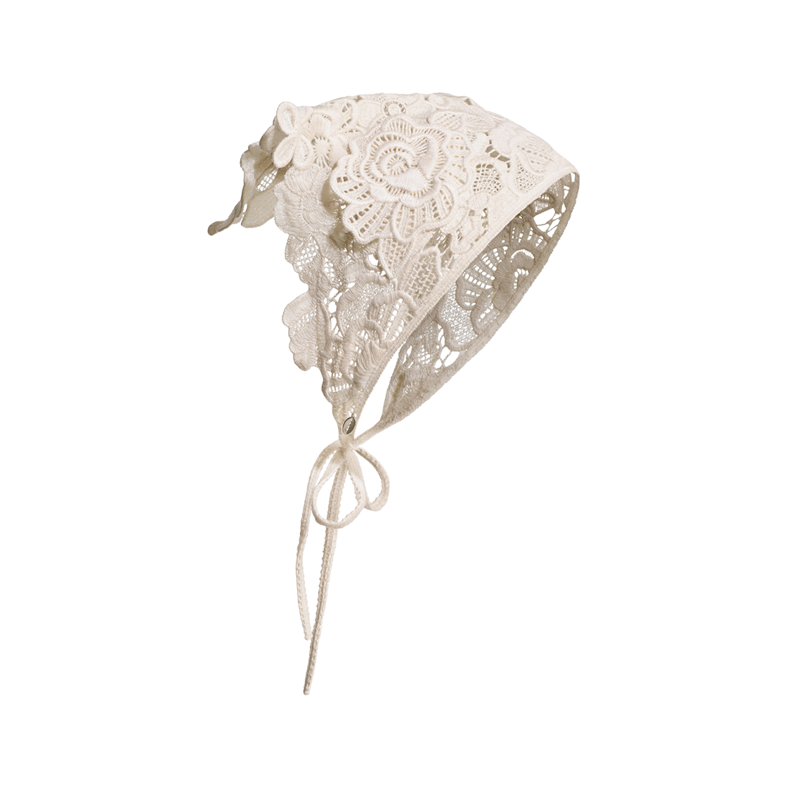 (W) 에이치앤엠 x 막다 부트림 플로럴 아플리케 레이스 트라이앵글 스카프 크림 | H&M | KREAM