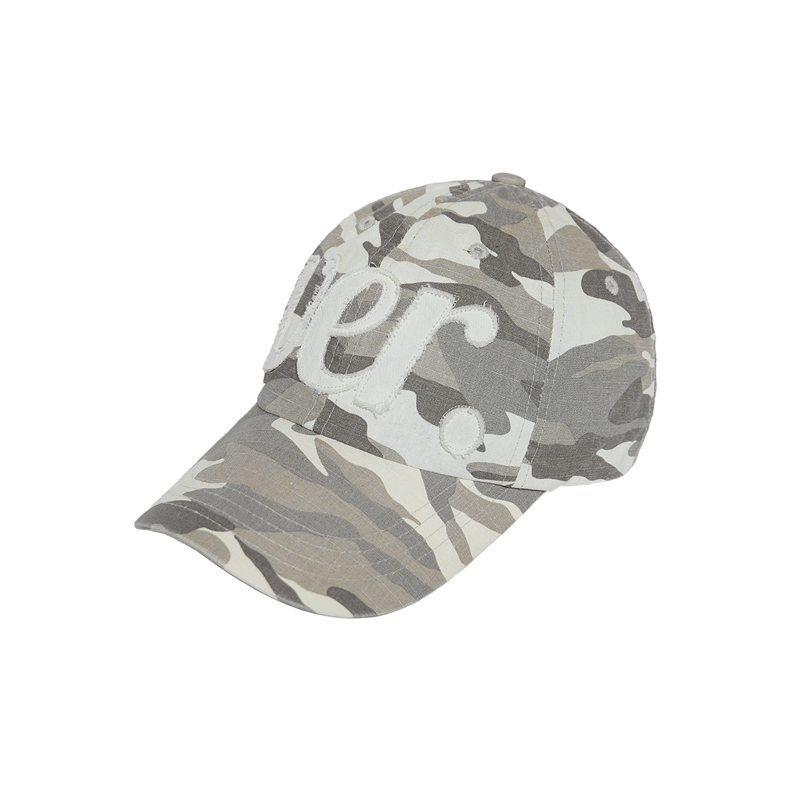 베루툼 빅 버전 어플리케 카모 볼캡 크림 | VERUTUM | KREAM