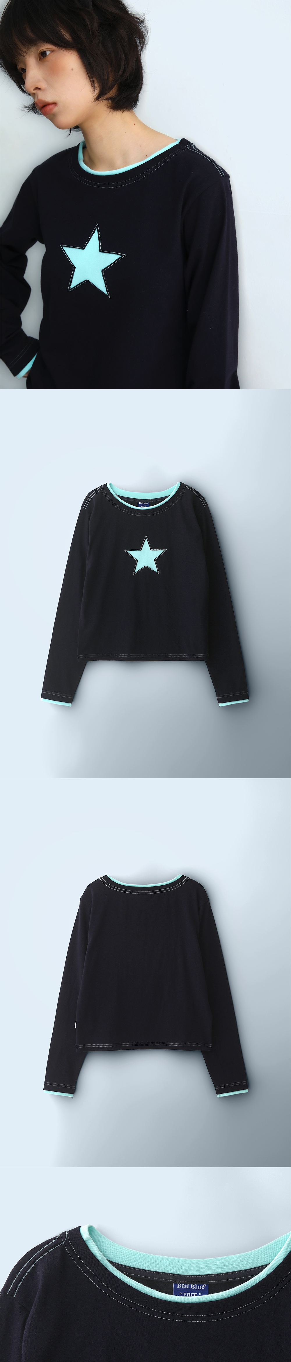 배드블루 마이 리틀 스타 롱슬리브 민트 | BadBlue | KREAM