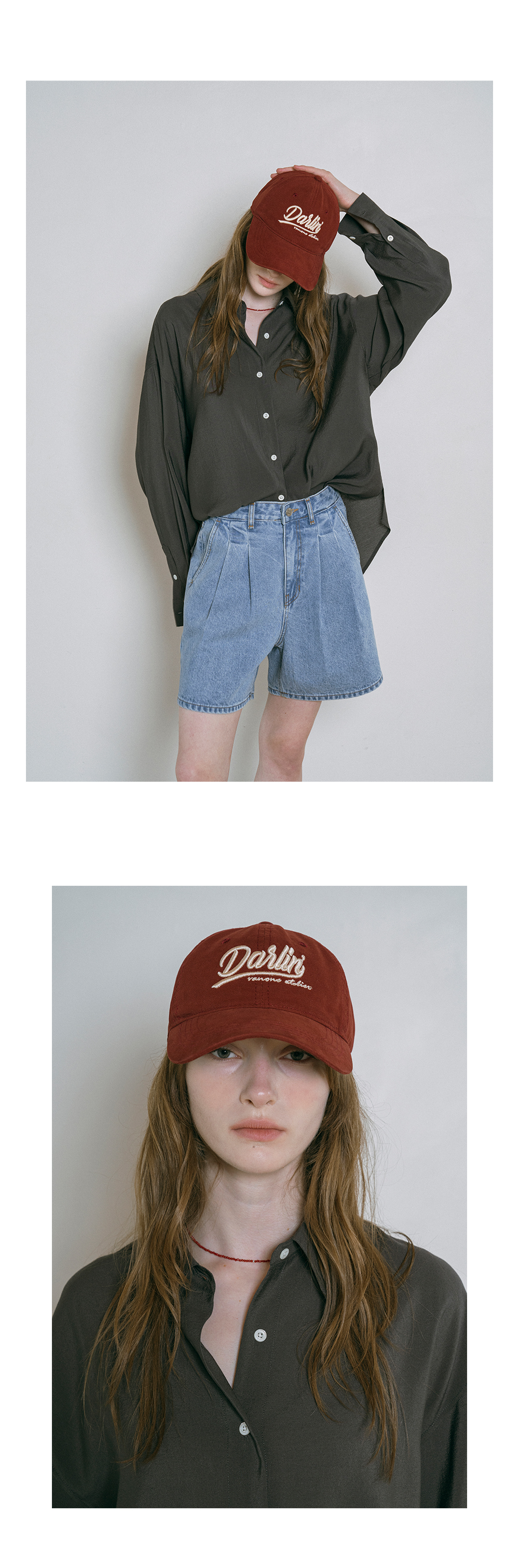 반원 아틀리에 B3010 달링 자수 볼캡 블루 | Vanone Atelier | KREAM