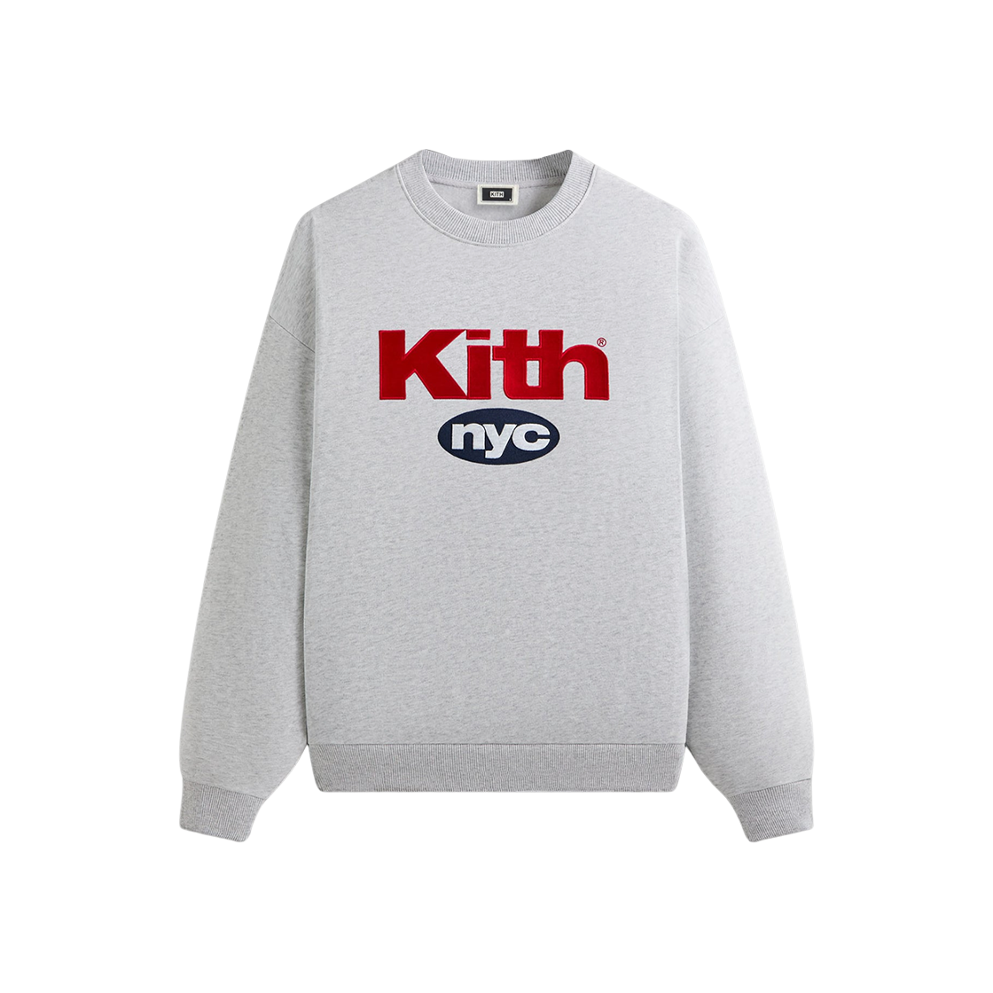 키스 NYC 님버스 로고 넬슨 크루넥 라이트 헤더 그레이 | Kith | KREAM