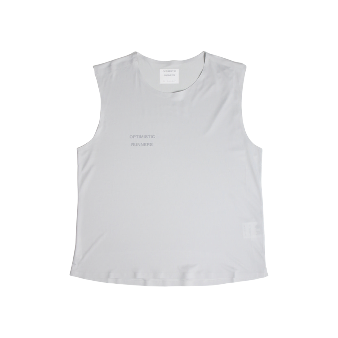 옵티미스틱 러너스 리사이클 크롭 탱크 탑 라이트 그레이 | Optimistic Runners | KREAM