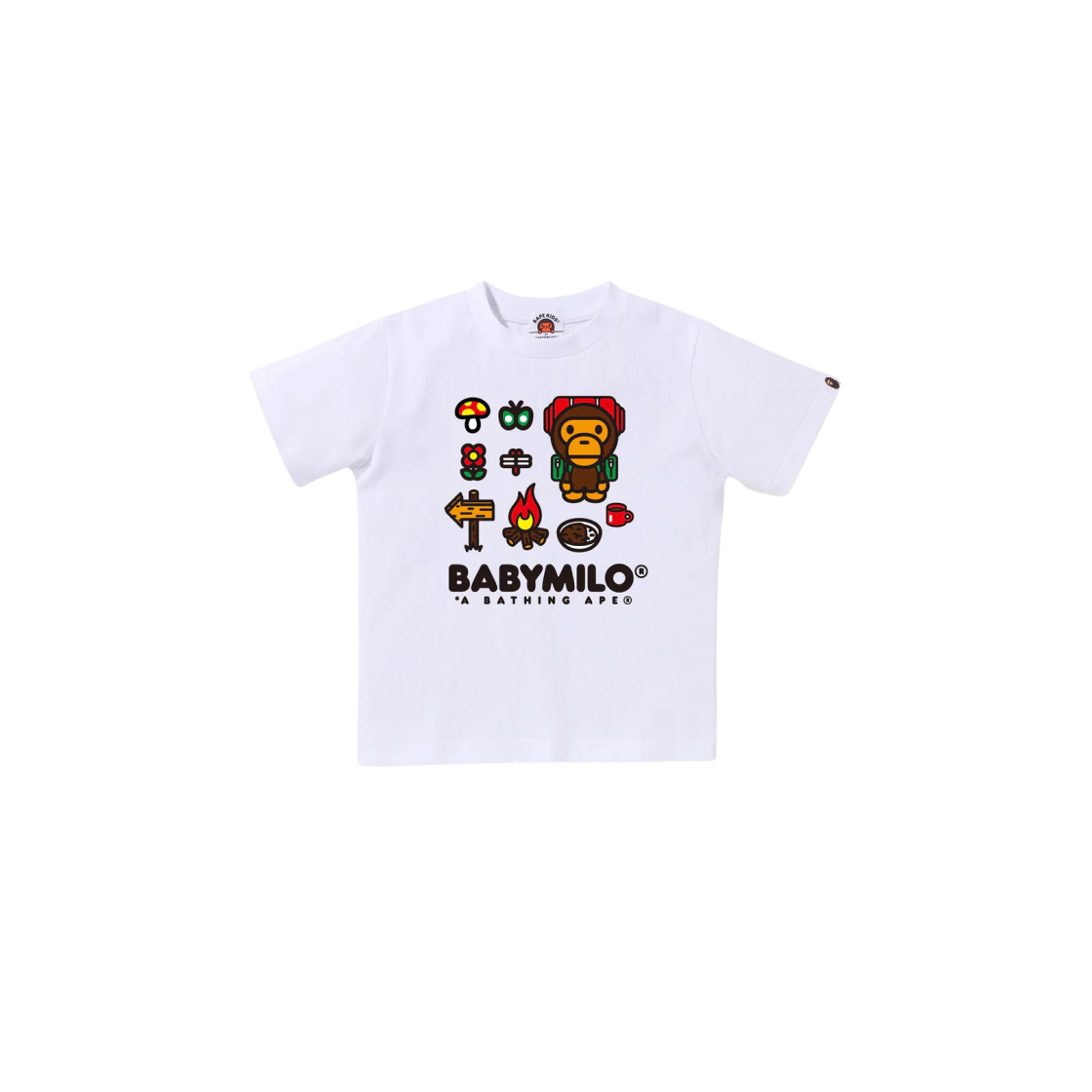 (키즈) 베이프 베이비 마일로 캠프 티셔츠 화이트 | BAPE | KREAM