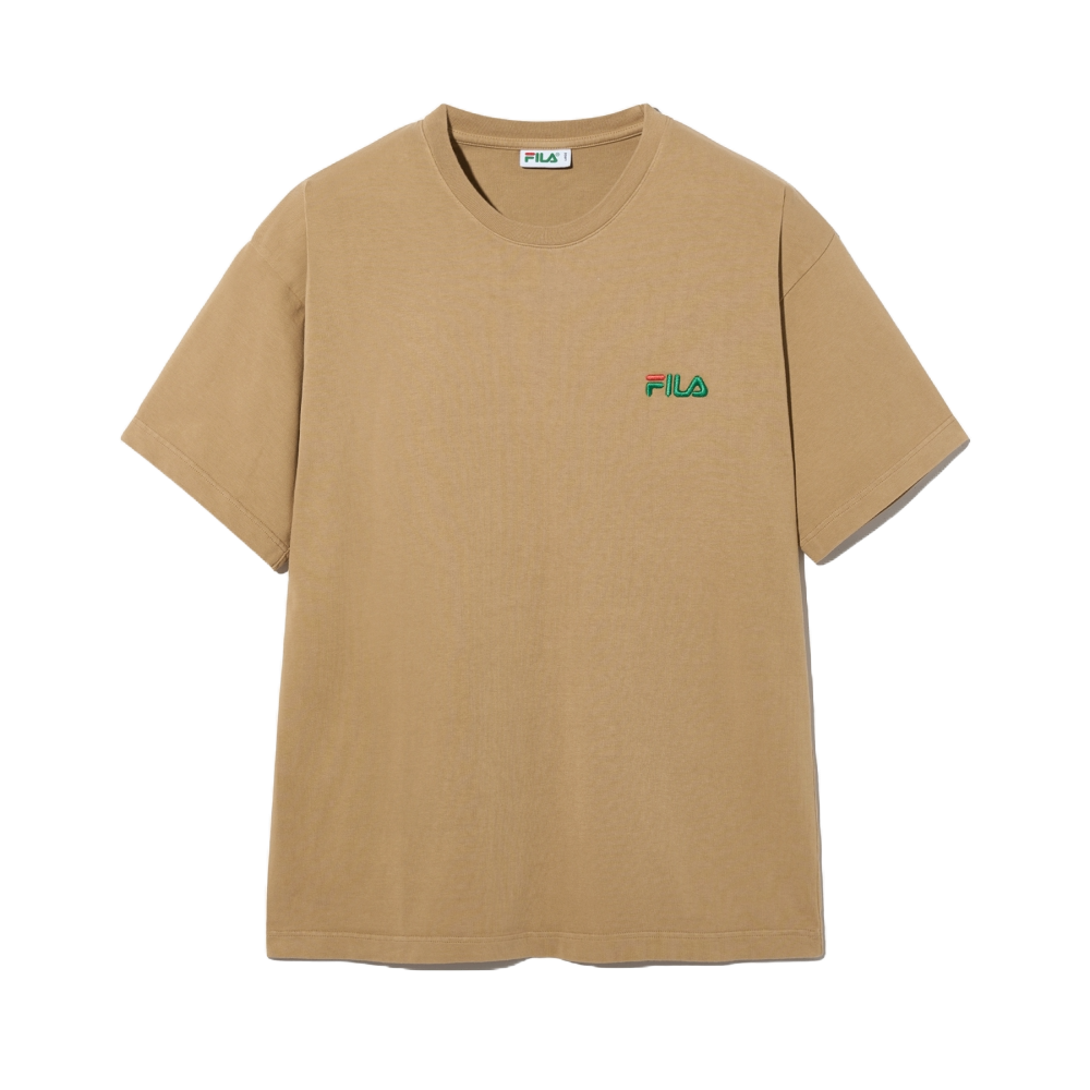 F+ 리니어 헤비 저지 티셔츠 워시드 캐러멜 | FILA | KREAM
