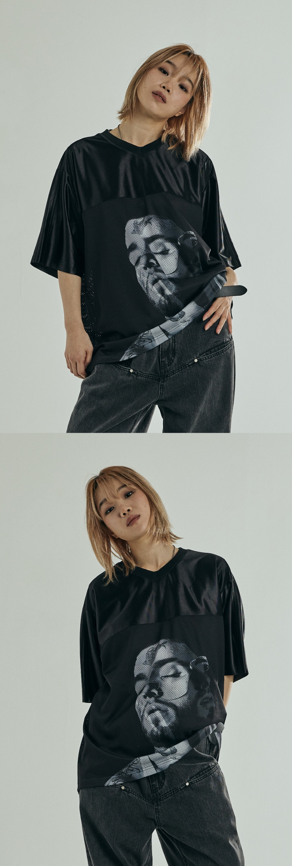 본바트 휴먼 그래픽 메쉬 숏 져지 블랙 | Vonvat | KREAM