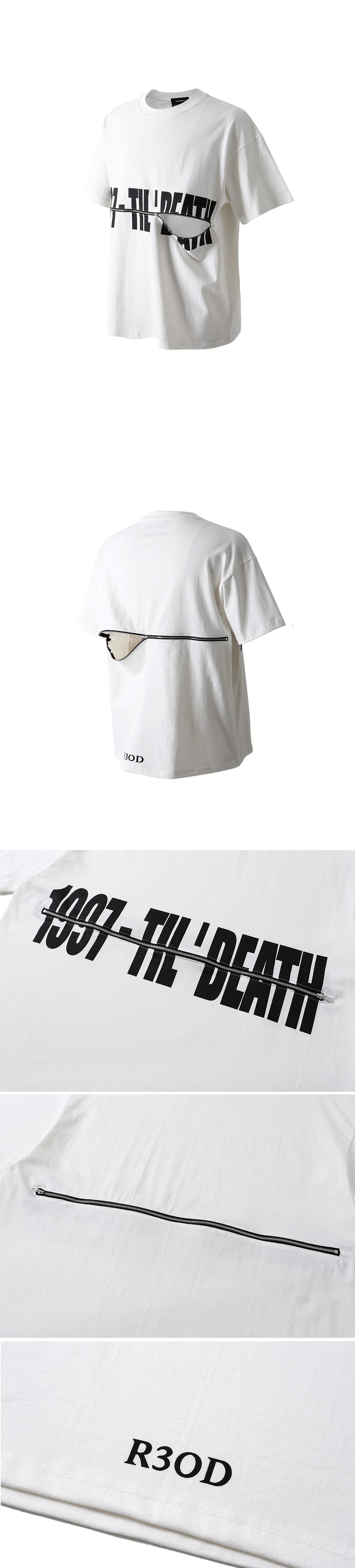 로어링라드 레이어드 지퍼 티셔츠 화이트 | ROARINGRAD | KREAM