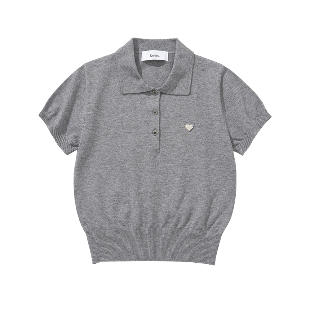 니티드 여성 베이직 에센셜 워셔블 카라 니트 그레이 | Knitted | KREAM