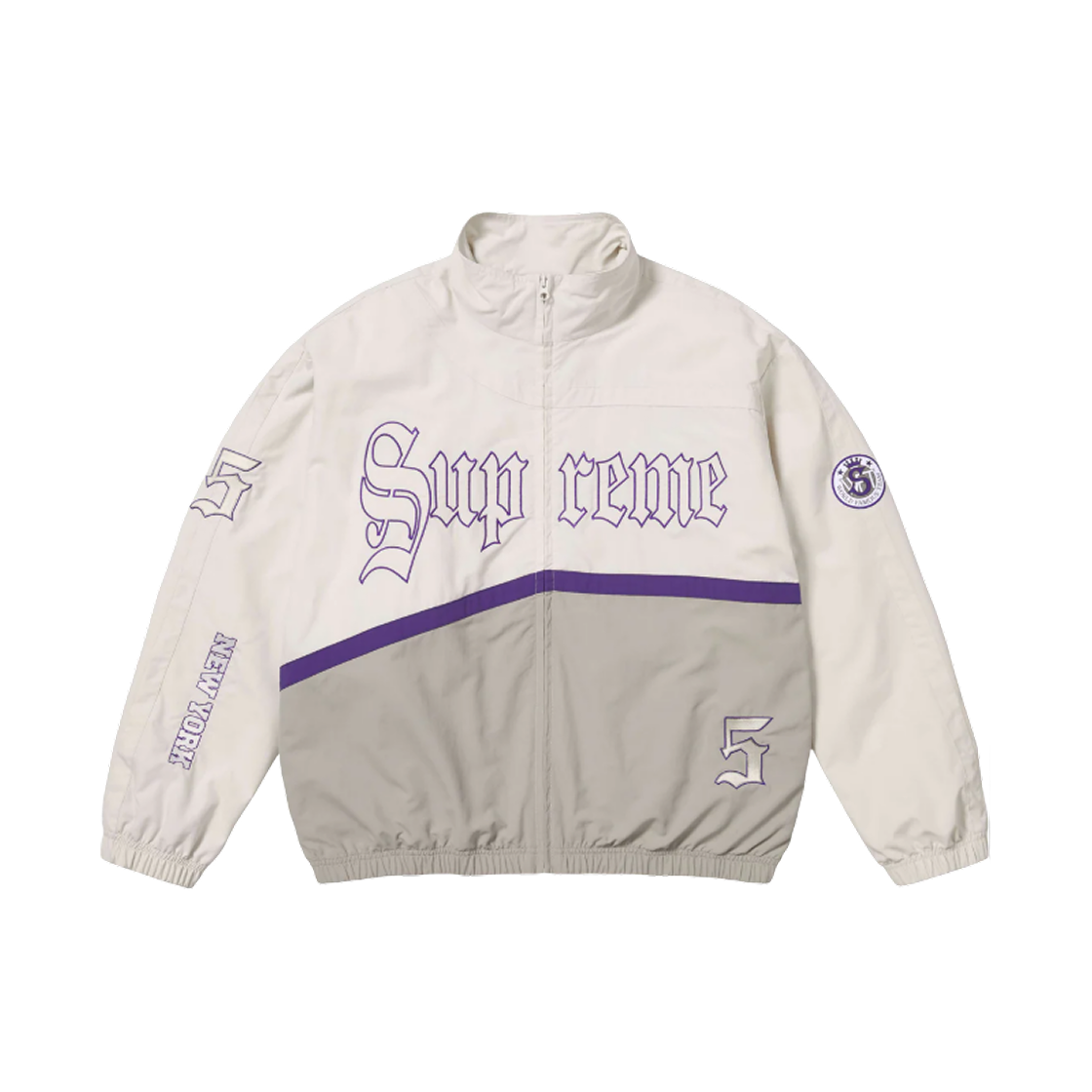 슈프림 올드 잉글리쉬 트랙 자켓 화이트 - 25SS | Supreme | KREAM
