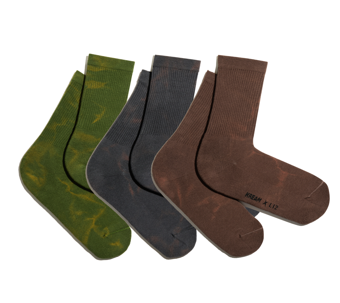[3 세트] 크림 x 리투 에어 데일리 엑스 크루 삭스 컬러팩 | LI2 | KREAM