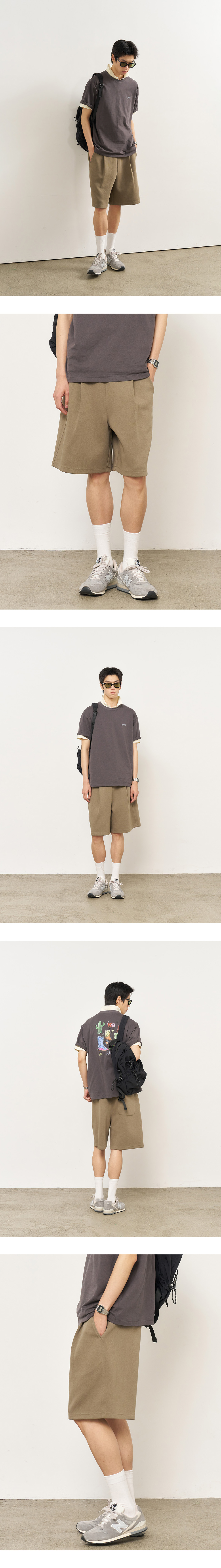 제너럴아이디어 맨 피그먼트 밴딩 쇼츠 카키 | GENERAL IDEA | KREAM
