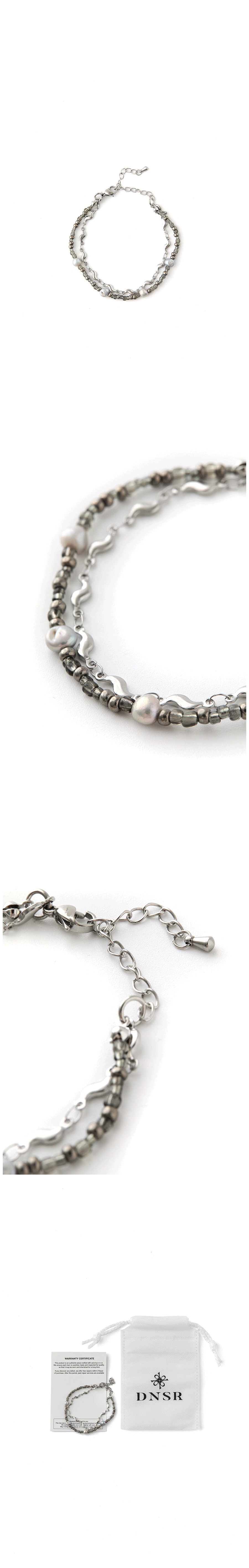 디엔에스알 레이어드 비즈 팔찌 그레이 | DNSR | KREAM