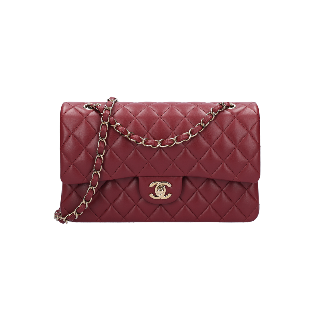 샤넬 A01112 클래식 미디움 플랩백 램스킨 버건디 | CHANEL Boutique | KREAM